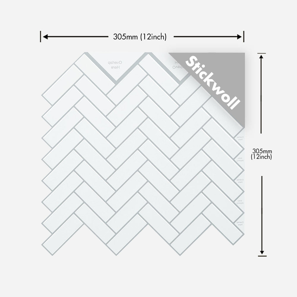 Blanco Chevron Stickwoll Tiles – Peel and Stick Tile Backsplash