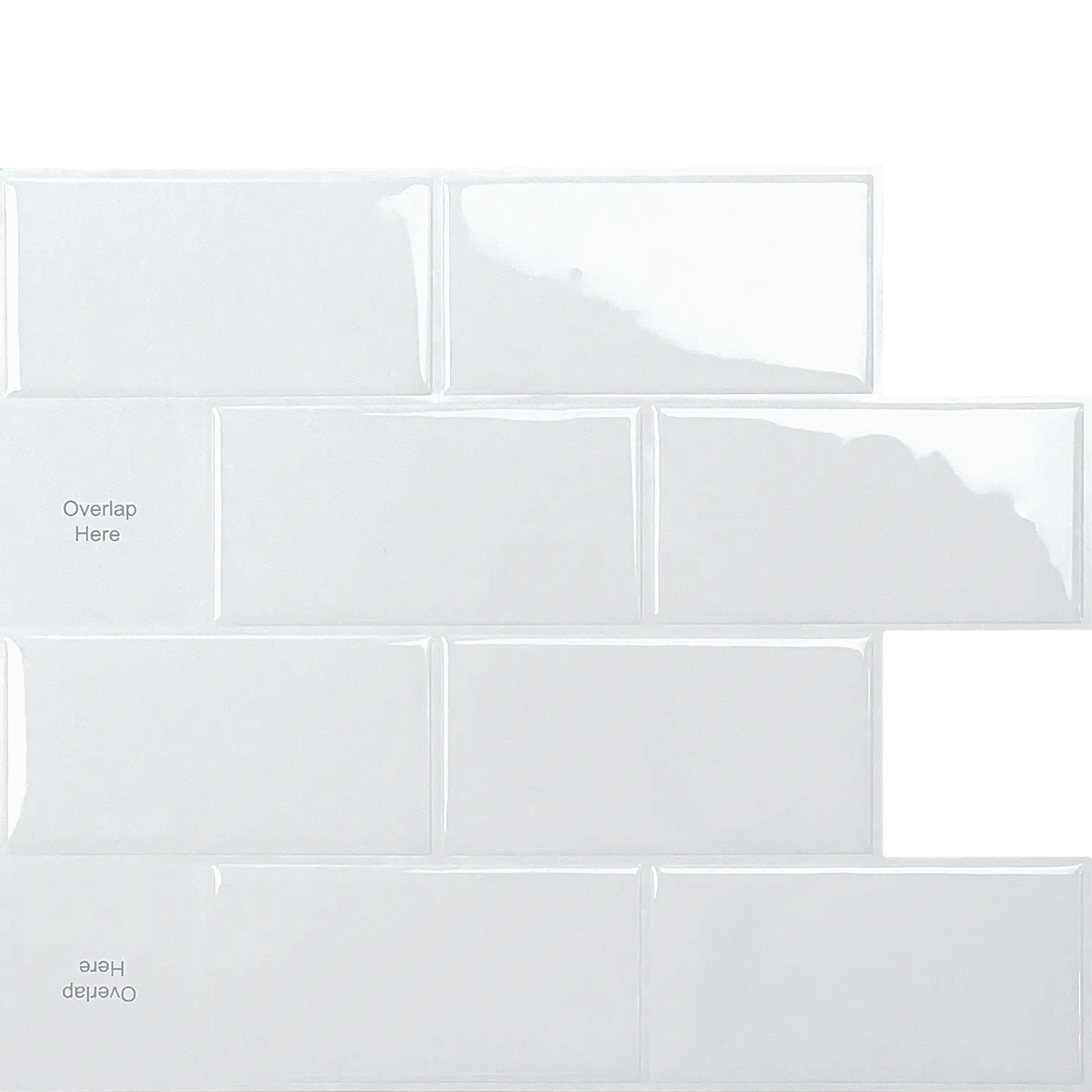 Crisp White Duo Renter-Friendly Peel & Stick Tiles for Kitchen Backsplash