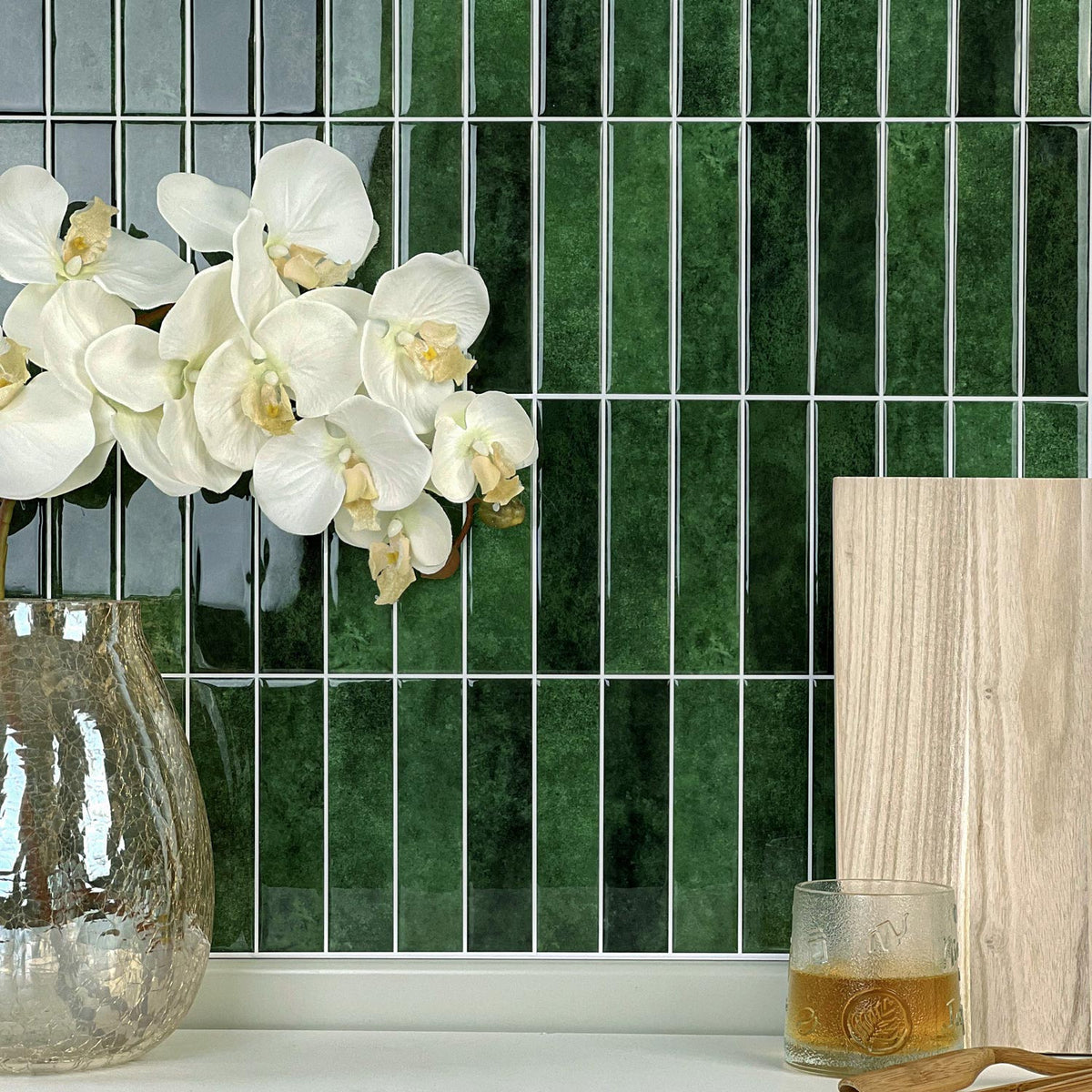 Minty Ceramic 8 Peel & Stick Tiles for Kitchen Wall Backsplash