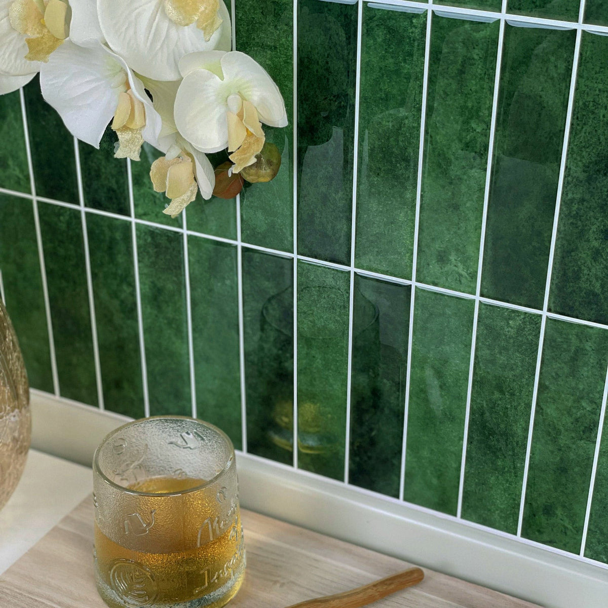 Minty Ceramic 8 Peel & Stick Tiles for Kitchen Wall Backsplash