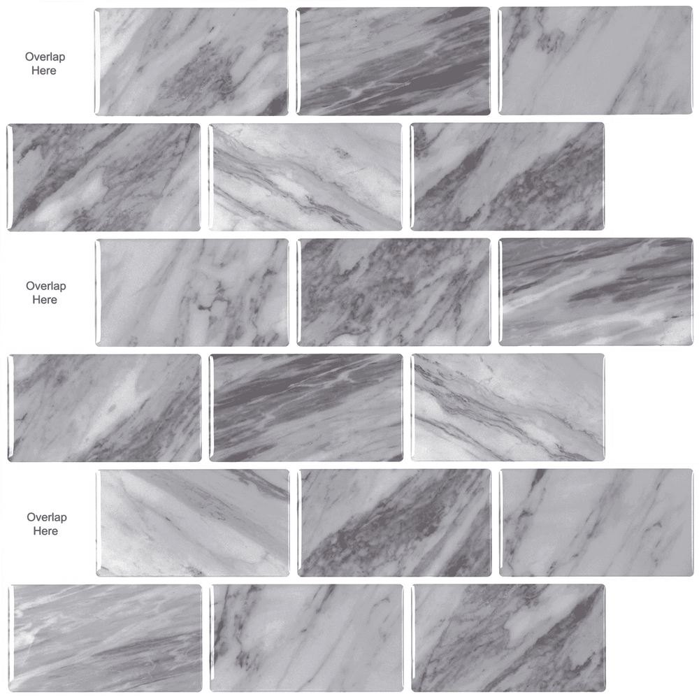 Rock Subway Renter-Friendly Peel & Stick Tiles for Kitchen Backsplash