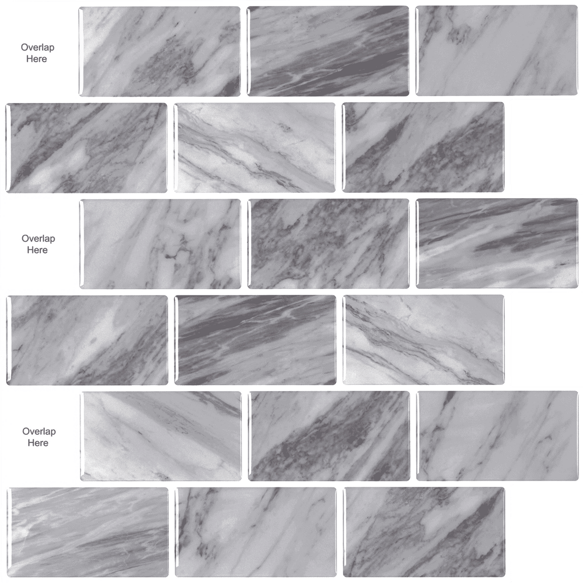 Rock Subway Renter-Friendly Peel & Stick Tiles for Kitchen Backsplash