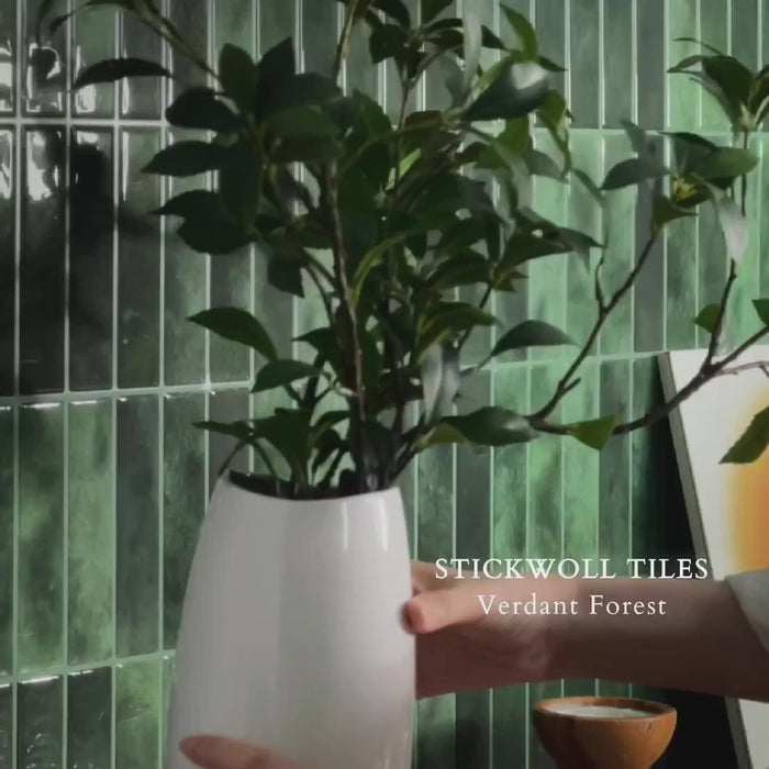 Verdant Forest Peel and Stick Tile Bathroom for Easy Home Makeover